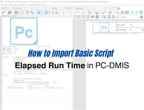 How To Import Basic Script For Elapsed Run Time In PC DMIS