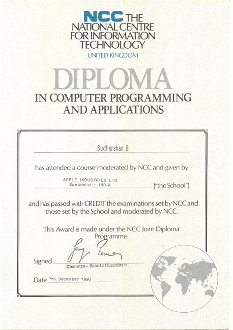 Diploma In Computer Programming And Application Certificate Pdf