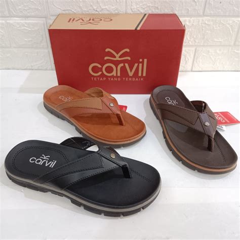 Jual Sandal Jepit Kasual Pria Merk Carvil Tipe Lewson 01 M Sandal Sopan Carvil Sandal Carvil