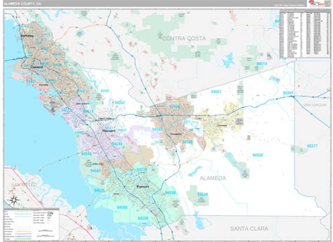 Alameda County Ca Wall Map Premium Style By Marketmaps Mapsales