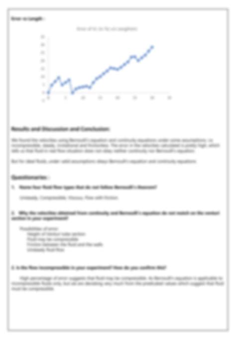 Solution Verification Of Bernoulli S Theorem Lab Report Iit Kharagpur Aerodynamics Lab