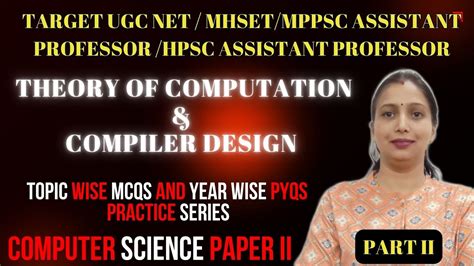 Ugc Net Jrf Mppsc Hpsc Assistant Professor Mcqs Andpyqs Toc And Compiler Design By Rashmi