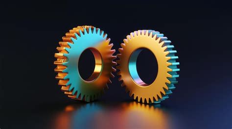 Two Interlocking Gears Premium Ai Generated Image