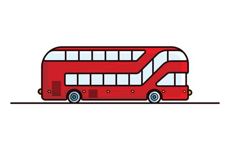 Red Double Decker Bus Illustration Bus Transportation Icon Concept