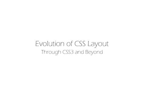 Pdf Evolution Of Css Layout Philly Emerging Tech · Css Level 3