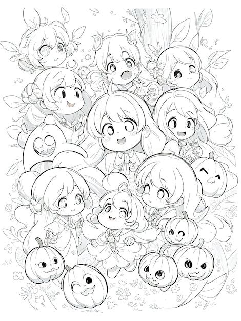 Premium Photo Halloween Lineart Coloring Book Spooky Fun Awaits