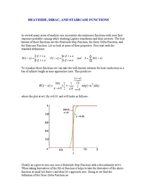 An In Depth Exploration Of Heaviside Dirac And Staircase Functions Pdf Laplace Transform