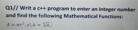 solved q1 writ a c program to enter an integer number