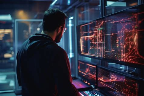 Premium Ai Image Data Center Programmer Uses Digital Technology And