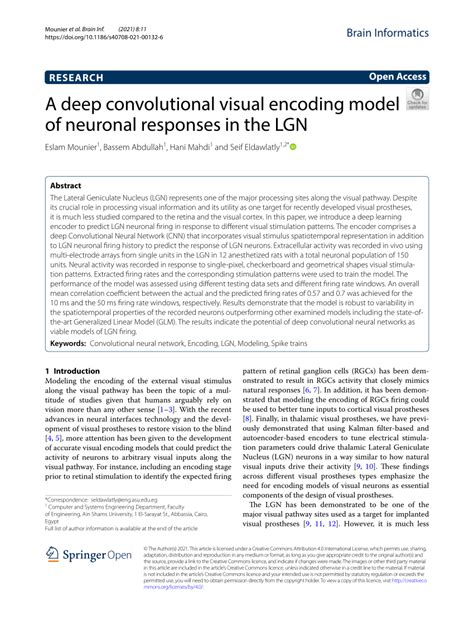 Pdf A Deep Convolutional Visual Encoding Model Of Neuronal Responses