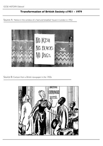 Edexcel Source Exam Question Unit 3c Transformation Of British Society