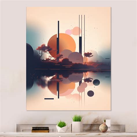 Designart Pastel Serenity Mid Century Bliss Iv Minimalism Metal Wall