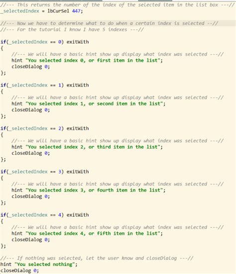 My Coding Development Creating A Listbox Arma 3 Part 2