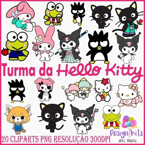 Kit Digital Hello Kitty Turma Elo7 Produtos Especiais Hello Kitty
