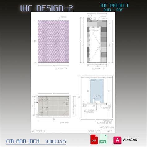 WC Design DWG Wc Design Ideas Wc Design Wc Architectural Drawing WC Cad Wc Project