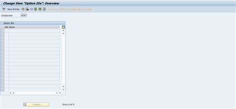 FILA SAP Tcode Option IDs Transaction Code