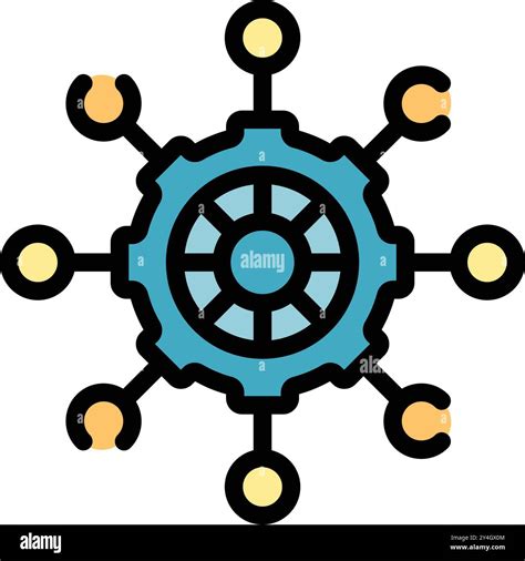 Gear Connecting Dots Is Representing A Digital Network Hub System For Global Communication Stock