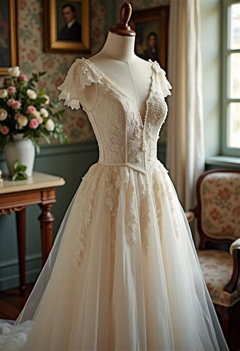 Vintage Wedding Dress With Lace Elegance