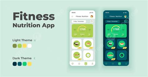 A Collection Of Vector Templates Featuring A Cartoon Smartphone Interface For A Fitness And