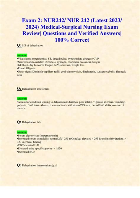 Exam 1exam 2exam 3exam 4 And Final Exams Nur242 Nur 242 All Latest