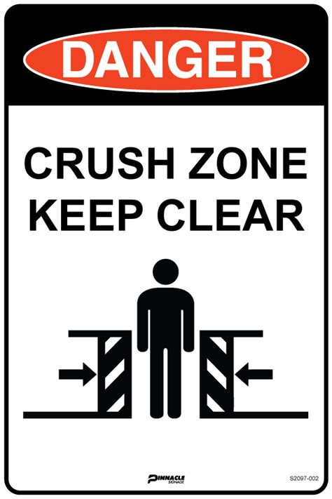 Danger Crush Zone Keep Clear — Pinnacle Signage