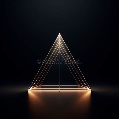 Pyramid With Refraction And Holographic Effect Light On Dark Background Stock Illustration