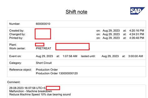 Using Shift Note And Shift Reports Features In Sap Sap Community