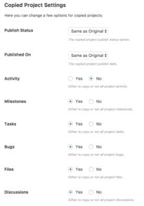 Settings For The Copy Project Extension UpStream Documentation