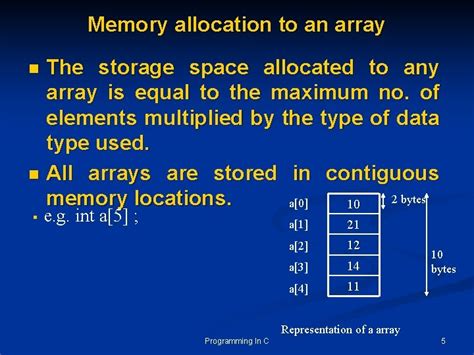 Programming In C Arrays Objective Of These Slides
