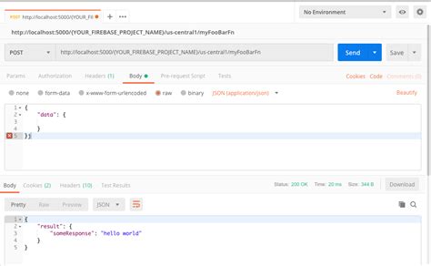 Can I Use Postman For Oncall Methods Made As Functions In Firebase
