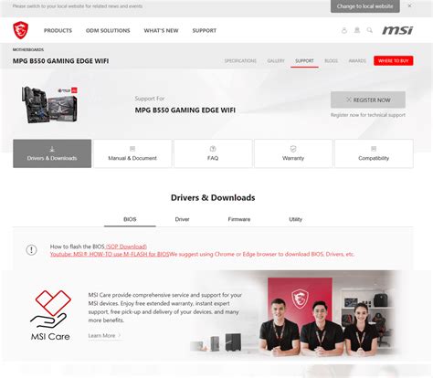Msi Downloads Page Not Showing Any Bios Drivers Etc Are All Same With No Link To Download