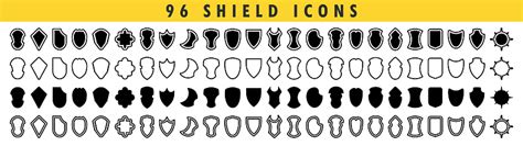 방패 아이콘은 윤곽선과 선형 기호가 있는 큰 세트입니다 수집 표지판 또는 기호 보안 및 보호 다른 방패 아이콘 컬렉션 벡터 일러스트 레이 션 고전갑옷에 대한 스톡 벡터 아트