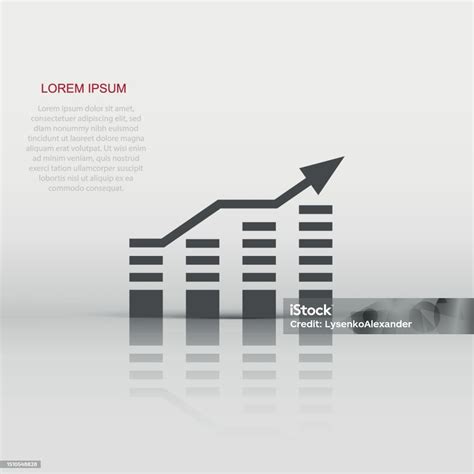 플랫 스타일의 차트 그래프 아이콘입니다 화살표는 흰색 격리 된 배경에 벡터 그림을 성장 분석 비즈니스 개념입니다 Launch Party에 대한 스톡 벡터 아트 및 기타