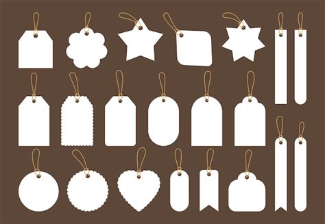 Рамка этикетки пустой шаблон тега набор пустых ценовых наклеек дисконтный вектор шнура Премиум