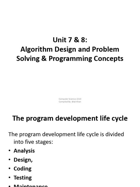 7 And 8 Algorithm Design And Problem Solving Pdf Algorithms Control Flow