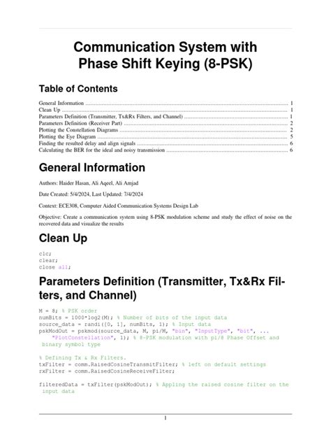 8 Psk Assignment2 Pdf Signal To Noise Ratio Broadcast Engineering