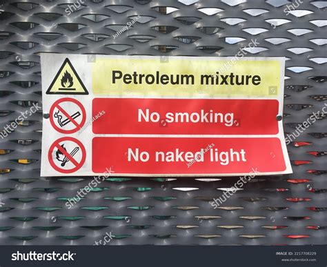 Petroleum Mixture Sign No Smoking No Stock Photo 2217708229 Shutterstock