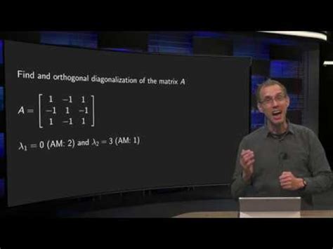 An Orthogonal Diagonalization Of A Matrix Example YouTube