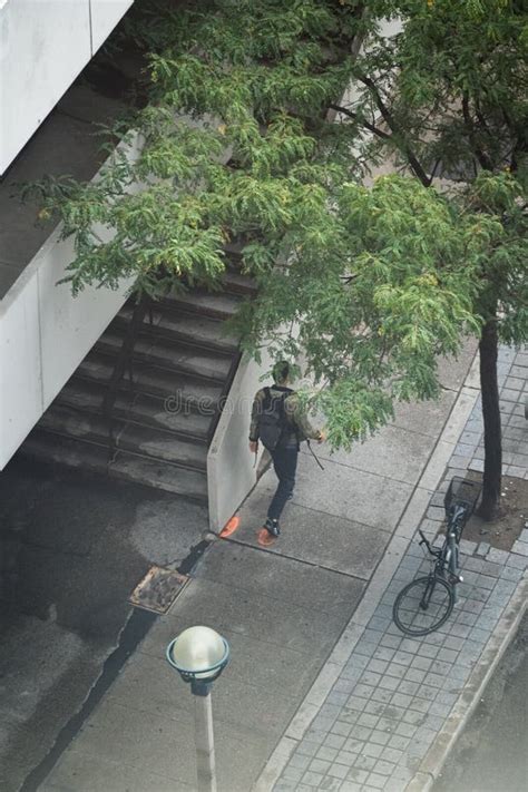 A Stroll Down The Sidewalk In Toronto Stock Photo Image Of Bicycle