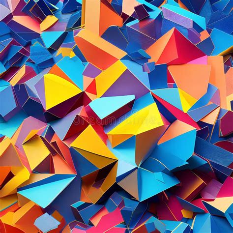 A Dynamic Explosion Of Geometric Shapes In Various Sizes And Bold Contrasting Colors1