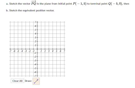SOLVED A Sketch The Vector PQ In The Plane From Initial Point P To Terminal Point Q