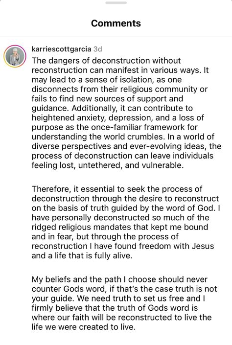 no we actually don t have to reconstruct r exvangelical