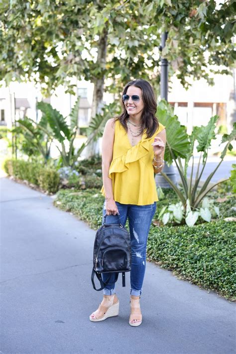 Yellow Ruffle Top Lady In Violetlady In Violet