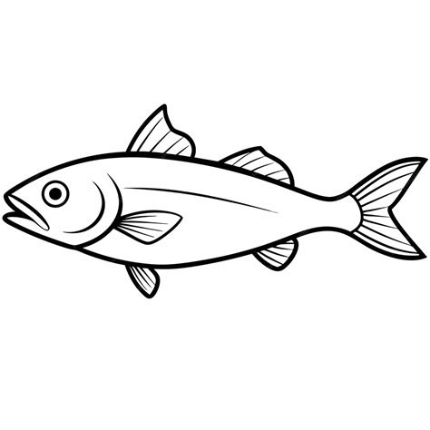 Haddock White Background Vector Illustration Line Art Premium Ai Generated Vector