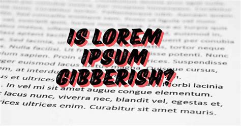 Is Lorem Ipsum Gibberish Lipsum Hub