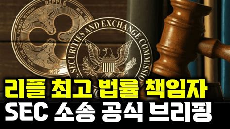 리플 최고 법률 책임자 Sec 소송 관련 공식 브리핑 Xrp Youtube