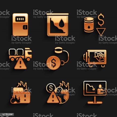 Set Debt Ball Chained To Coin Global Economic Crisis News Safe Fire Burning House Stop Delivery