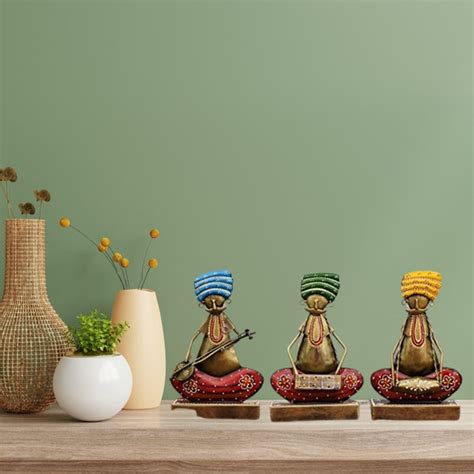 Metal Statues Playing Musical Instruments Etsy