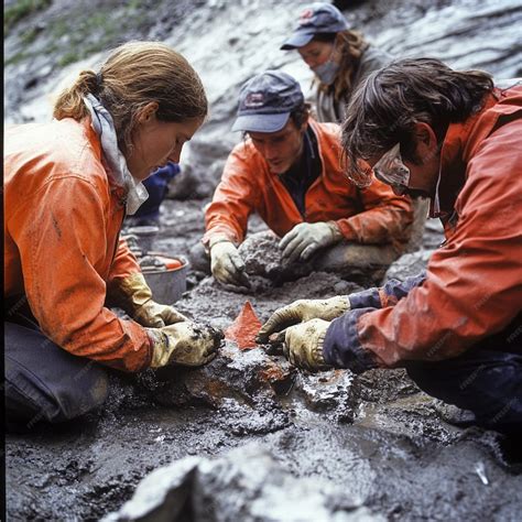 A Team Of Geologists Analyzing Rock Samples For Oil Content Premium