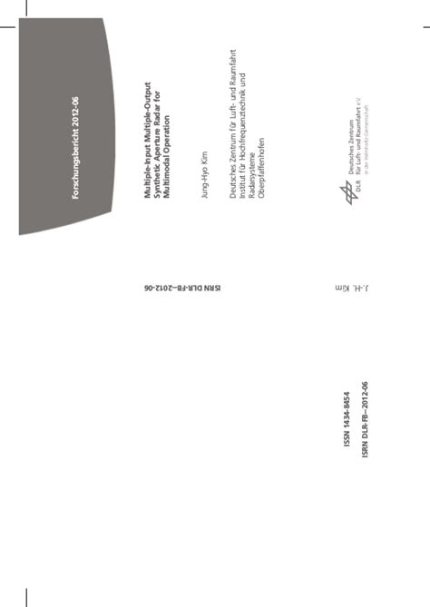 multipe input multiple output synthetic aperture radar for mul